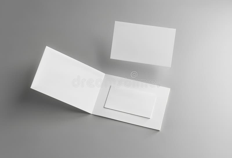 Blank White Plastic Card Mockup Inside Paper Booklet Holder, 3d ...