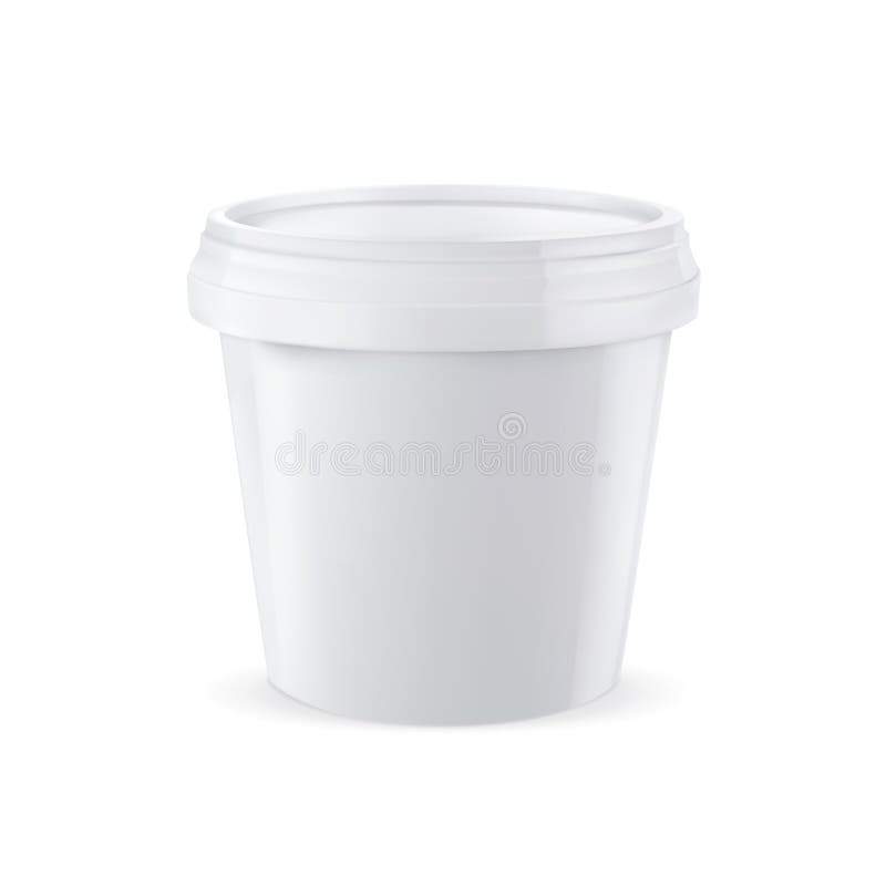 Blank White Plastic Food Container with Lid Mockup. Vector Stock Vector ...