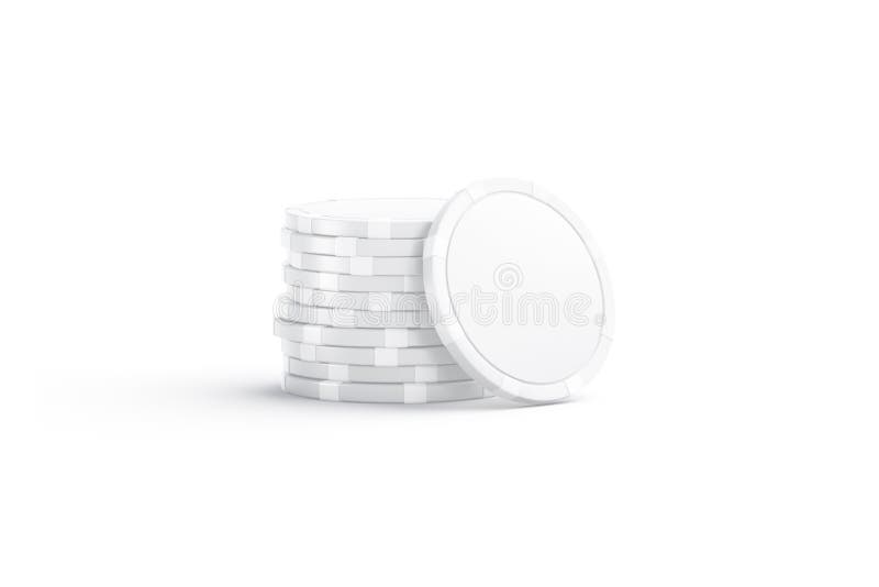 Blank White Plastic Round Chip Mockup Stand with Stack, Isolated Stock ...