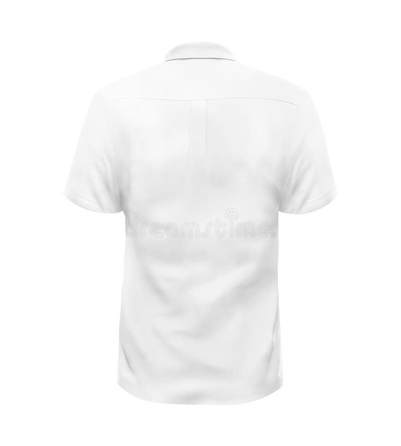 Blank White Polo Shirt Back View Isolated on a White Background Stock ...