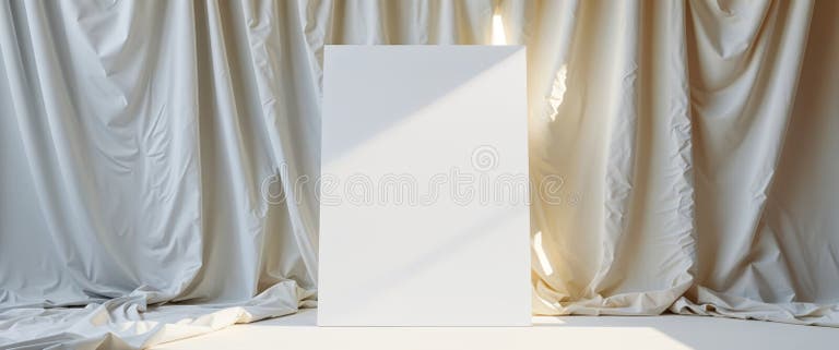 Blank White Poster in Abstract Draped Background. Stock Photo - Image ...