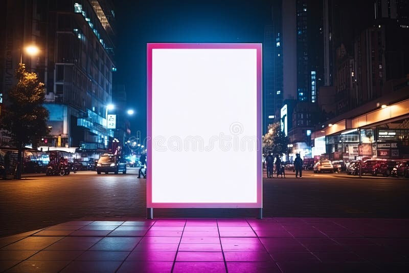Blank White Poster Advertising Billboard Mockup, Empty Digital Outdoor ...