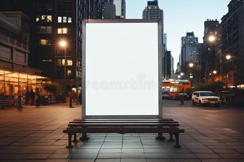 Blank White Poster Advertising Billboard Mockup, Empty Digital Outdoor ...