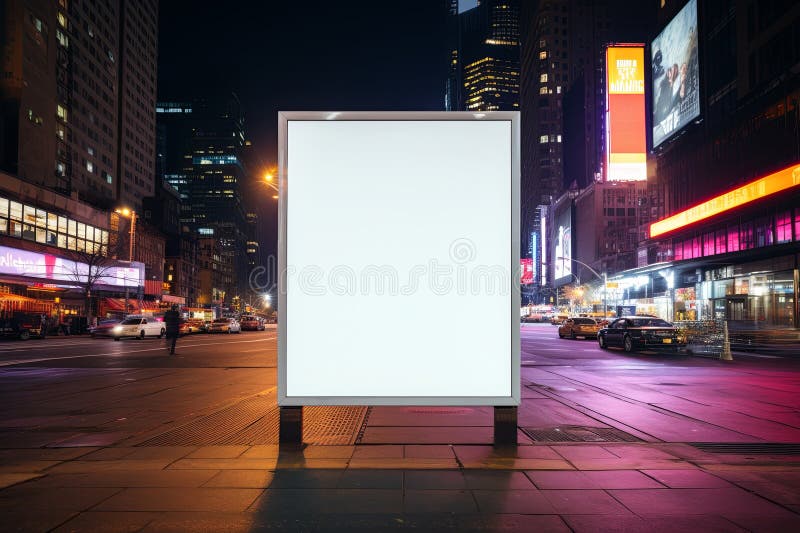 Blank White Poster Advertising Billboard Mockup, Empty Digital Outdoor ...