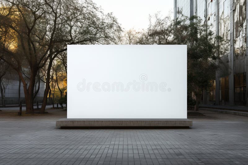 Blank White Poster Advertising Billboard Mockup, Empty Digital Outdoor ...