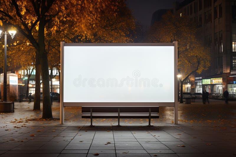Blank White Poster Advertising Billboard Mockup, Empty Digital Outdoor ...