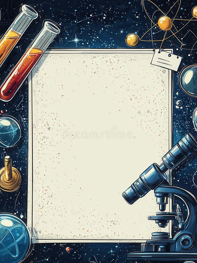 Blank White Poster with a Colorful Science-themed Border Featuring ...