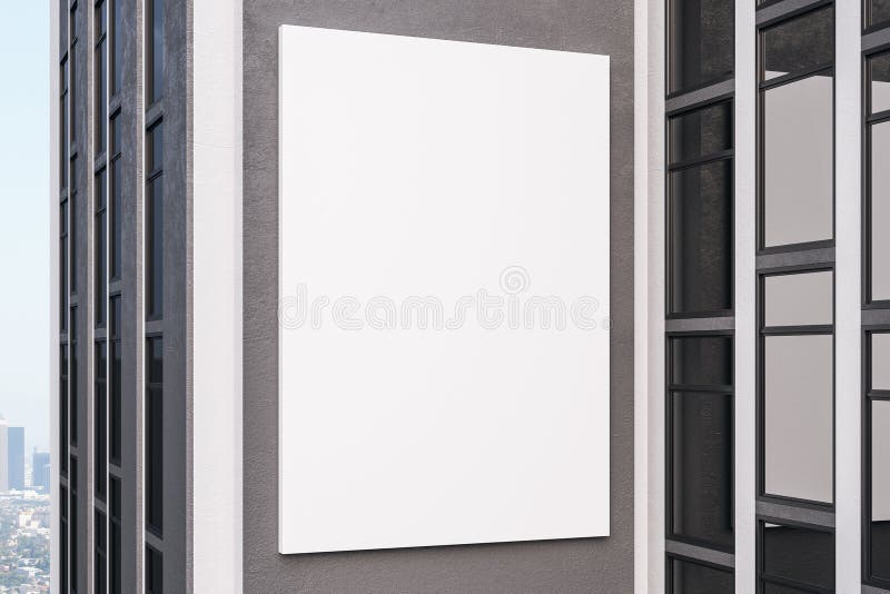Blank White Poster on Concrete Building Stock Illustration ...
