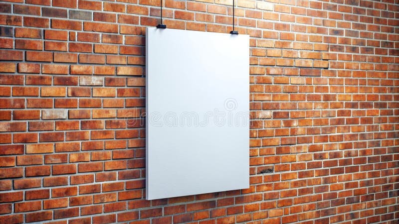A Blank White Poster Mockup, Side View. AI Generated Illustration Stock ...