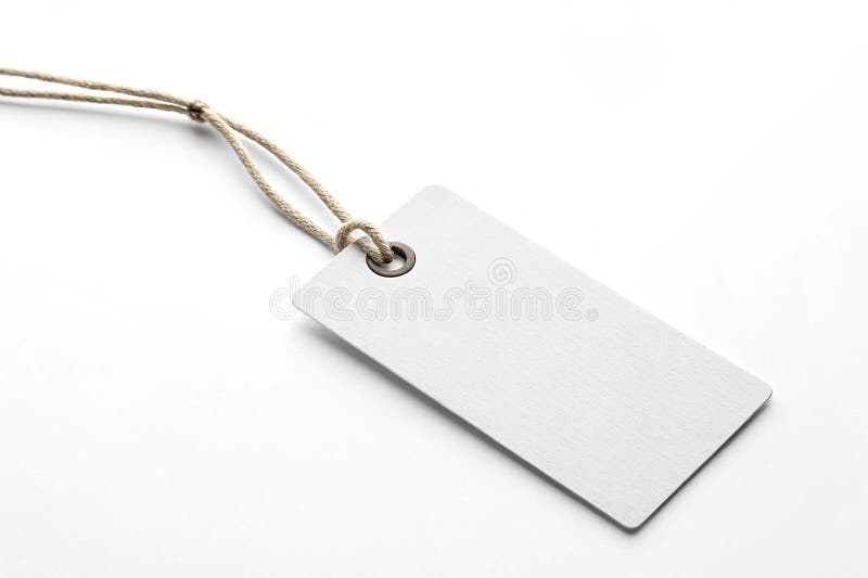 Blank White Price Tag â€ Minimalist Label on White Background Stock ...
