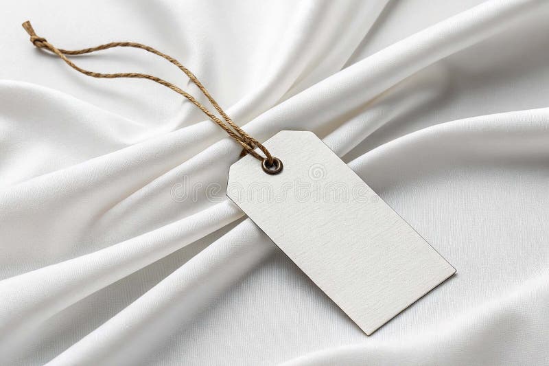 Blank White Price Tag â€ Minimalist Label on White Background Stock ...
