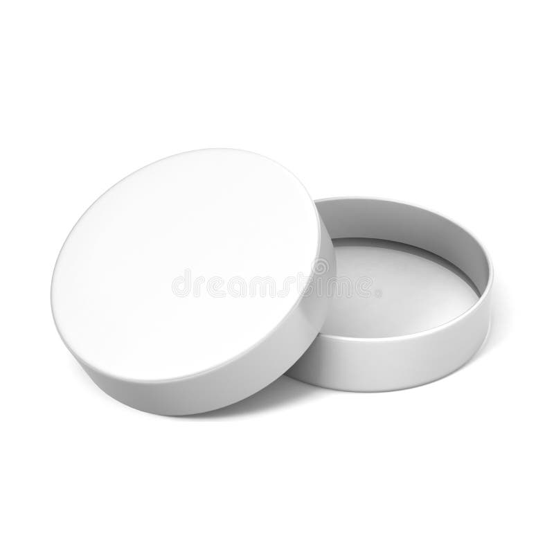 Blank White Product Package Round Container. 3D Illustration Stock ...