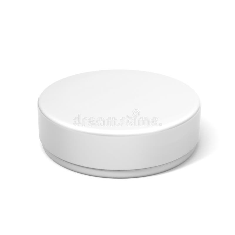 Blank White Product Package Round Container. 3D Illustration Stock ...