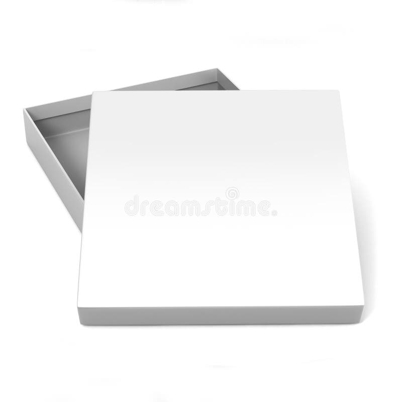 Blank White Product Package Thin Square Box Container. 3D Illustration ...
