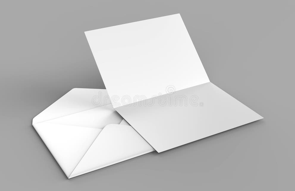 Blank White Realistic Baronial Envelopes Mock Up. 3d Rendering ...