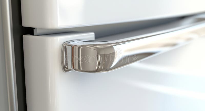 Blank White Rectangle Magnet on a Fridge, Side View Stock Image - Image ...