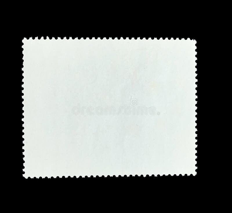 A Blank White Rectangle Postage Stamp Shape Stock Photo - Image of back ...