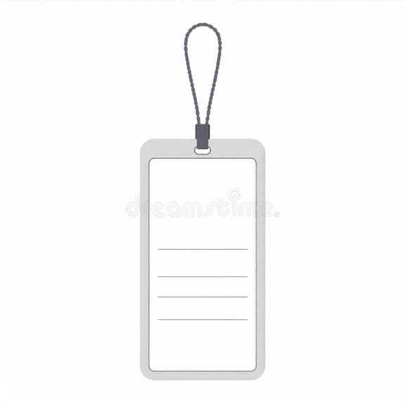Blank White Rectangle Tag with Gray String Stock Illustration ...