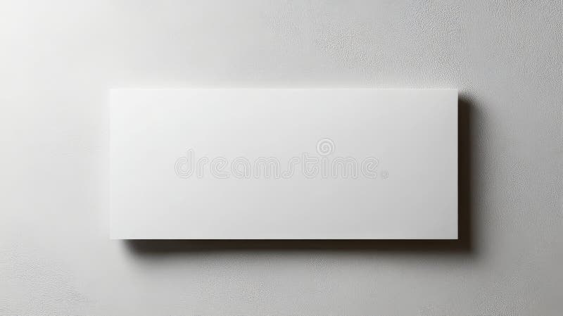 Blank White Rectangular Card Mockup on Textured Gray Background Stock ...
