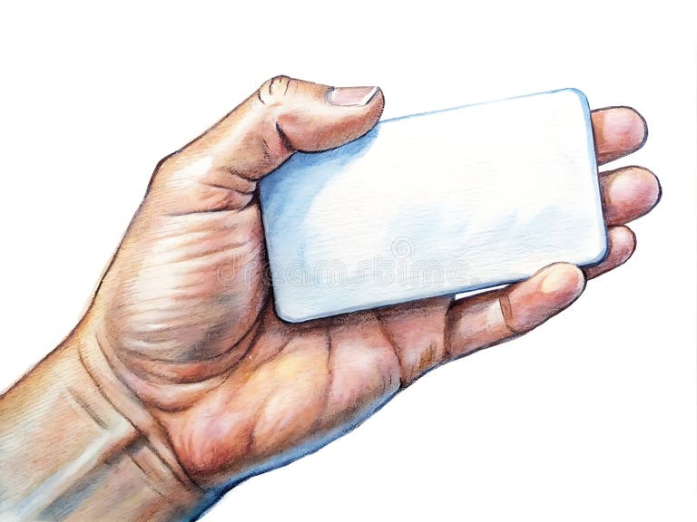 Blank White Rectangular Card with Rounded Corners Held by a White Hand ...