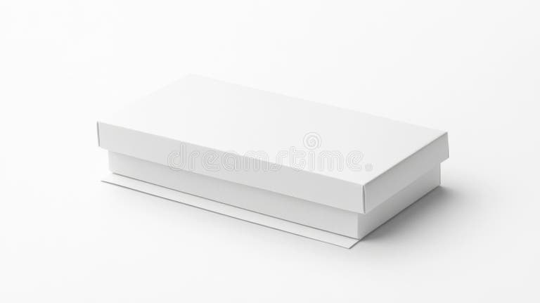 Blank White Rectangular Gift Box on White Background Stock Illustration ...