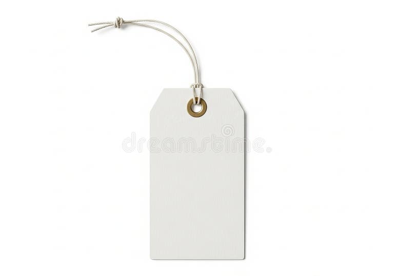 Blank White Rectangular Gift Tag with String Attached for Pricing or ...