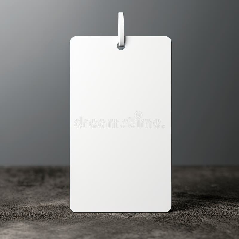 Blank White Rectangular Keychain Mockup on Gray Background Stock Image ...