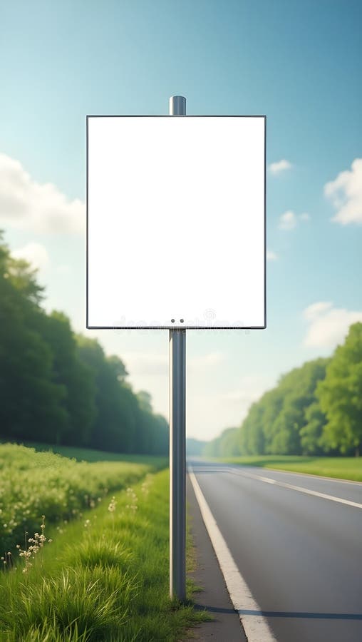 Empty Road Metal Signpost on Roadside Guidepost Direction Sign ...