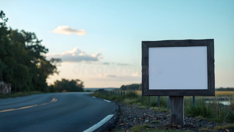 Blank Empty Road Sign Post on Roadside Guidepost Direction Sign ...