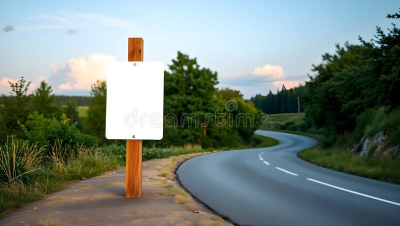 Blank Road Signpost on Roadside Guidepost Direction Sign Directional ...