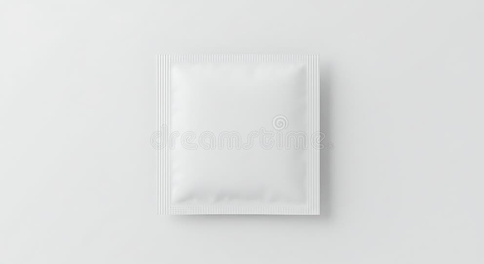 Blank White Sachet Packet Mockup on Pure White Background Stock ...