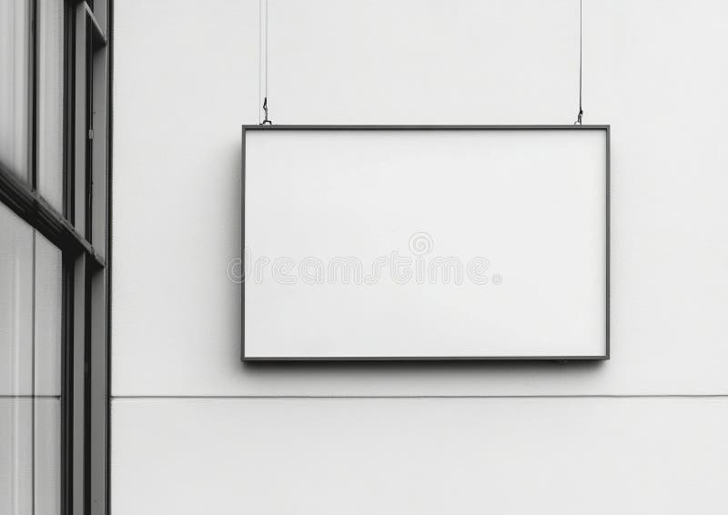 Modern Building Facade Empty Signage Displaying Blank Advertisement ...