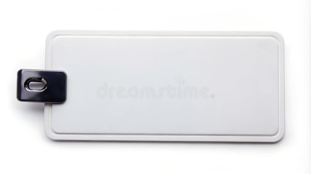 Blank White Rectangular Tag with Metal Clasp for Identification ...