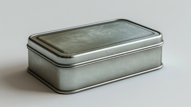 Blank White Rectangular Tin Box for Packaging and Storage Stock ...