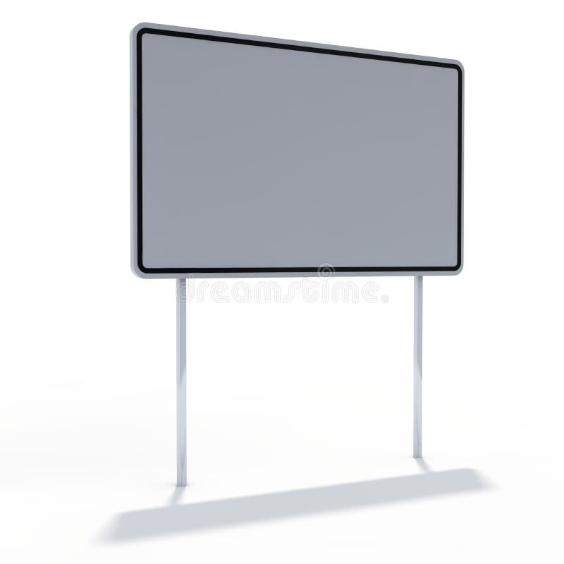 Blank White Road Sign or Empty Traffic Signs. 3D Stock Illustration ...