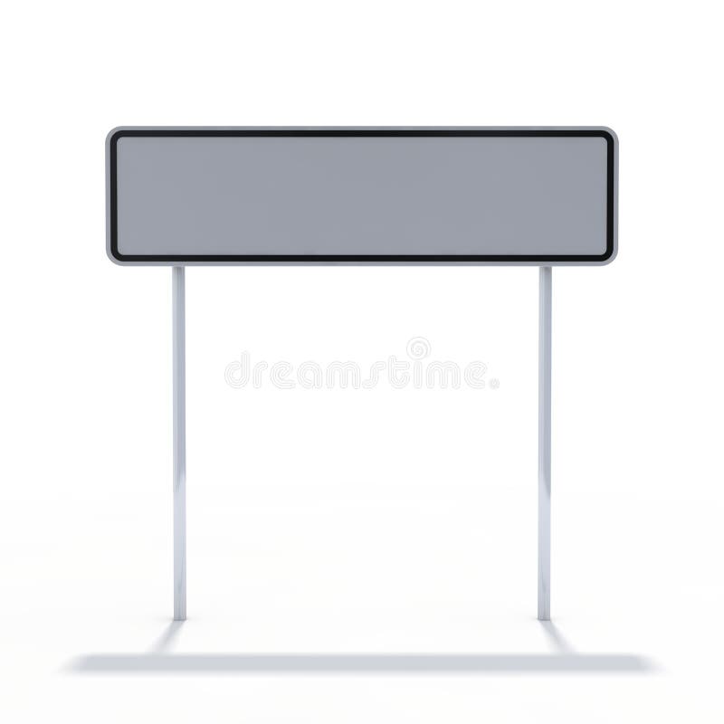 Blank White Road Sign or Empty Traffic Signs. 3D Stock Illustration ...