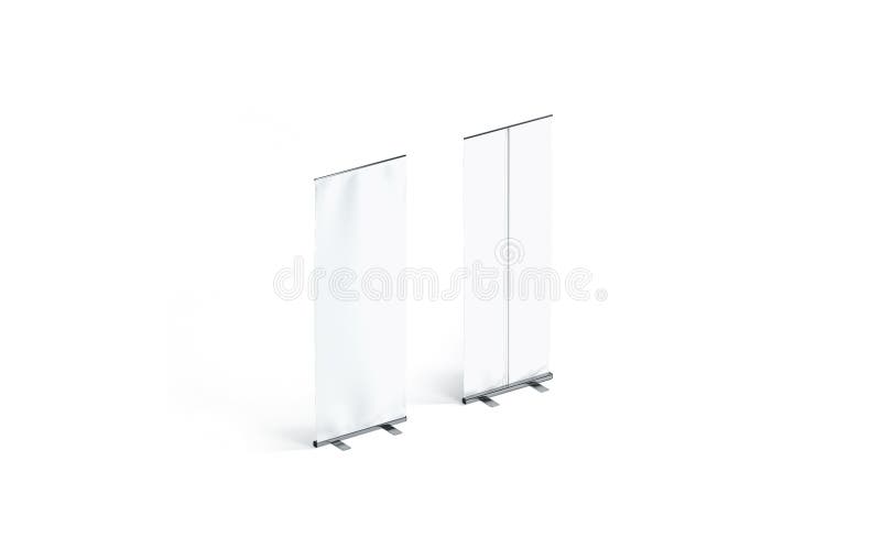 Blank White Roll-up Banner Front and Back Side View Stock Illustration ...