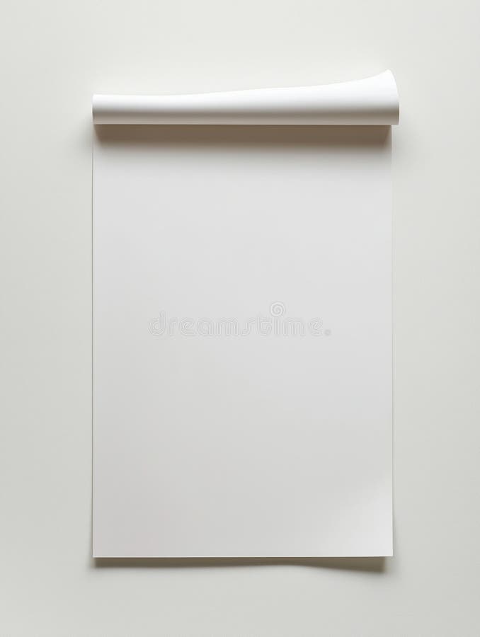 Blank White Rolled Paper on Smooth Surface Ready for Creative Ideas and ...