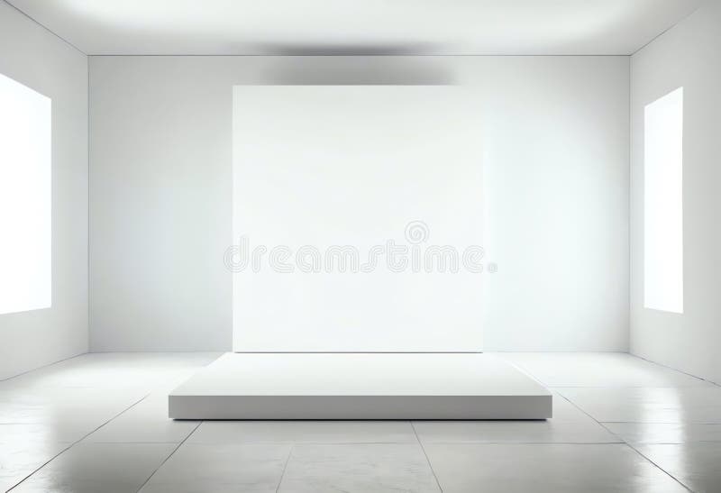 Blank White Room Copy Space for Showcase Mockup Stock Illustration ...