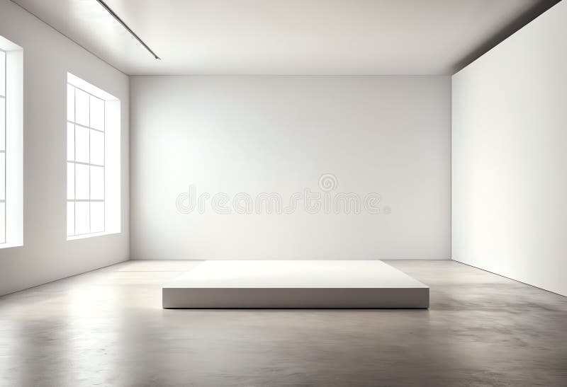 Blank White Room for Showcase with Copy Space Stock Illustration ...