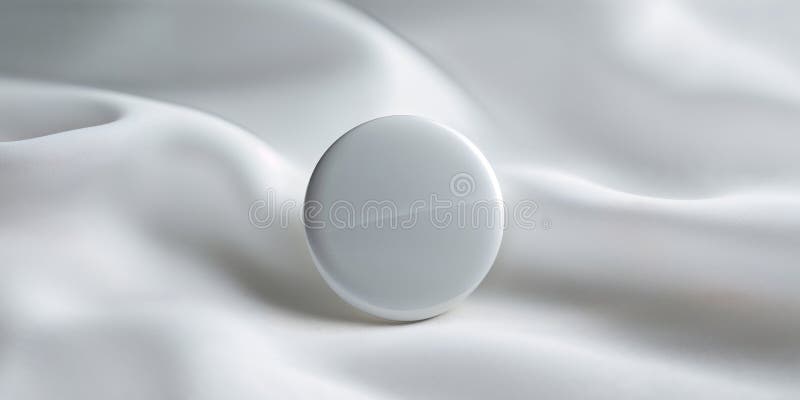 Blank White Round Badge Mockup on White Surface Stock Image - Image of ...