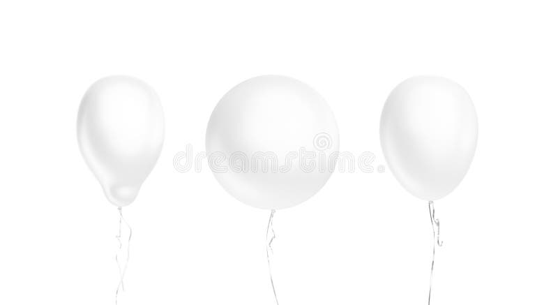 Blank White Round Balloon Flying Mockup, Different Types Stock ...