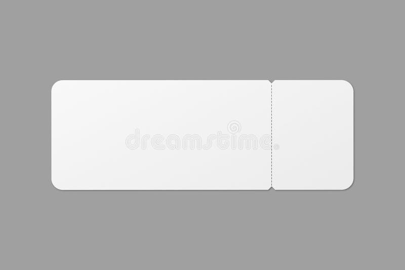 Blank White Round Corner Event Ticket Mockup Isolated. Stock ...