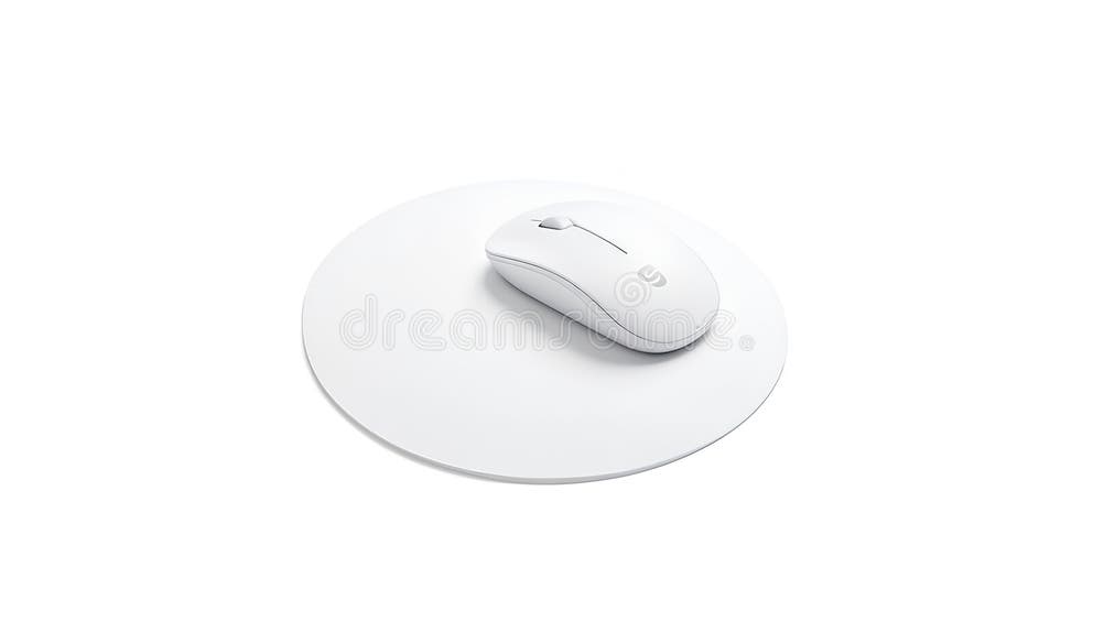 Blank White Round Mouse Pad Mock Up Side View, Isolated, 3d Rendering ...