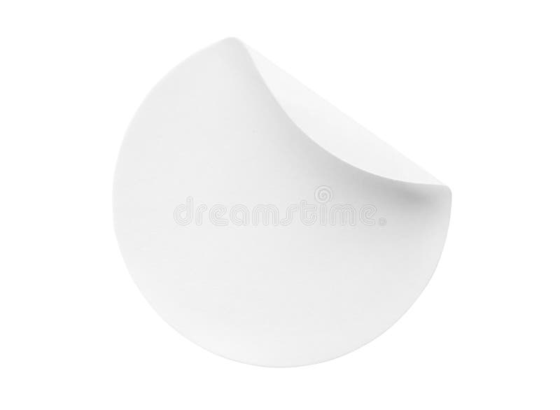 Blank White Round Paper Sticker Label Isolated on White Background ...