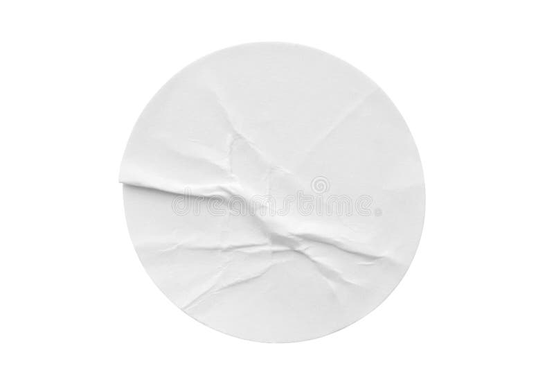Blank White Round Paper Sticker Label Isolated on White Background ...