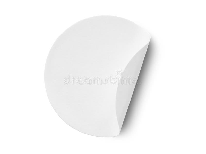 Blank White Round Paper Sticker Label Isolated on White Background ...