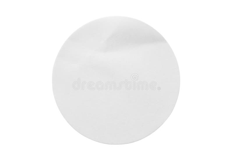 Blank White Round Paper Sticker Label Isolated on White Background ...