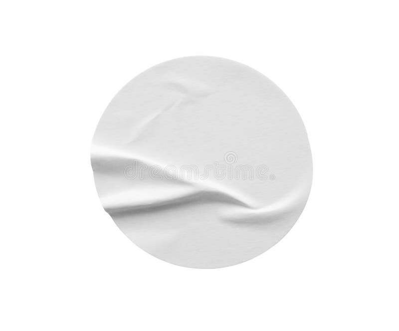 Blank White Round Paper Sticker Label Isolated on White Stock Image ...