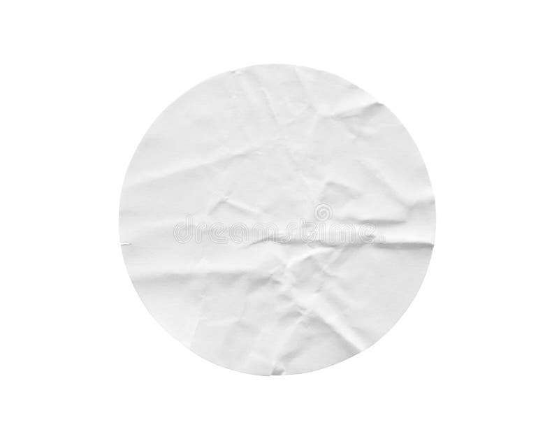 White Round Paper Sticker Label Isolated on White Background Stock ...